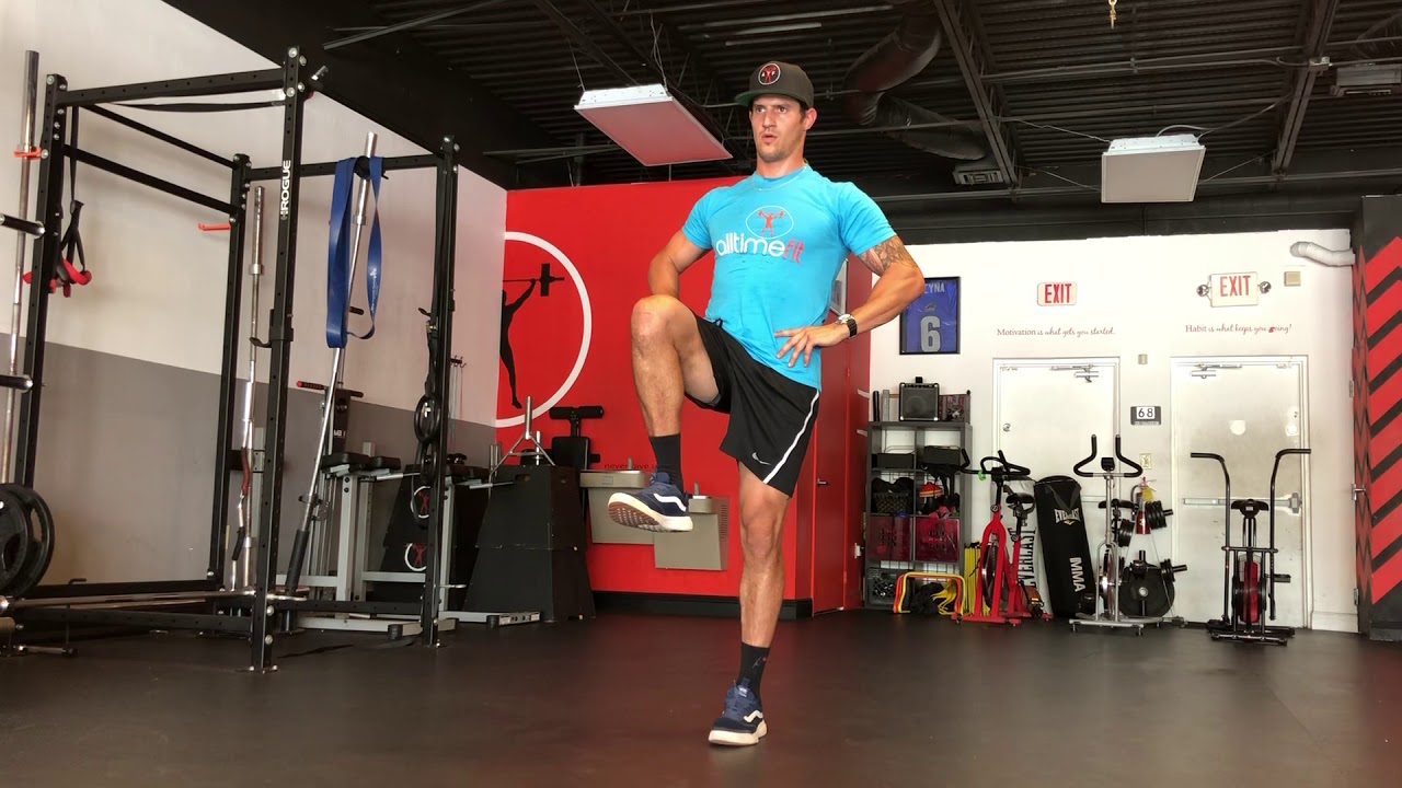 Single Leg Balance and Hip Flexion (Warmup) - YouTube