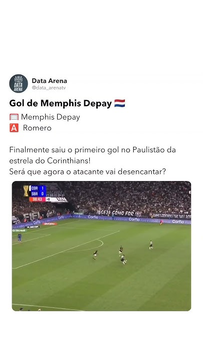Finalmente sai o primeiro gol de Memphis Depay no paulistão! #futebol #corinthians #memphis ...