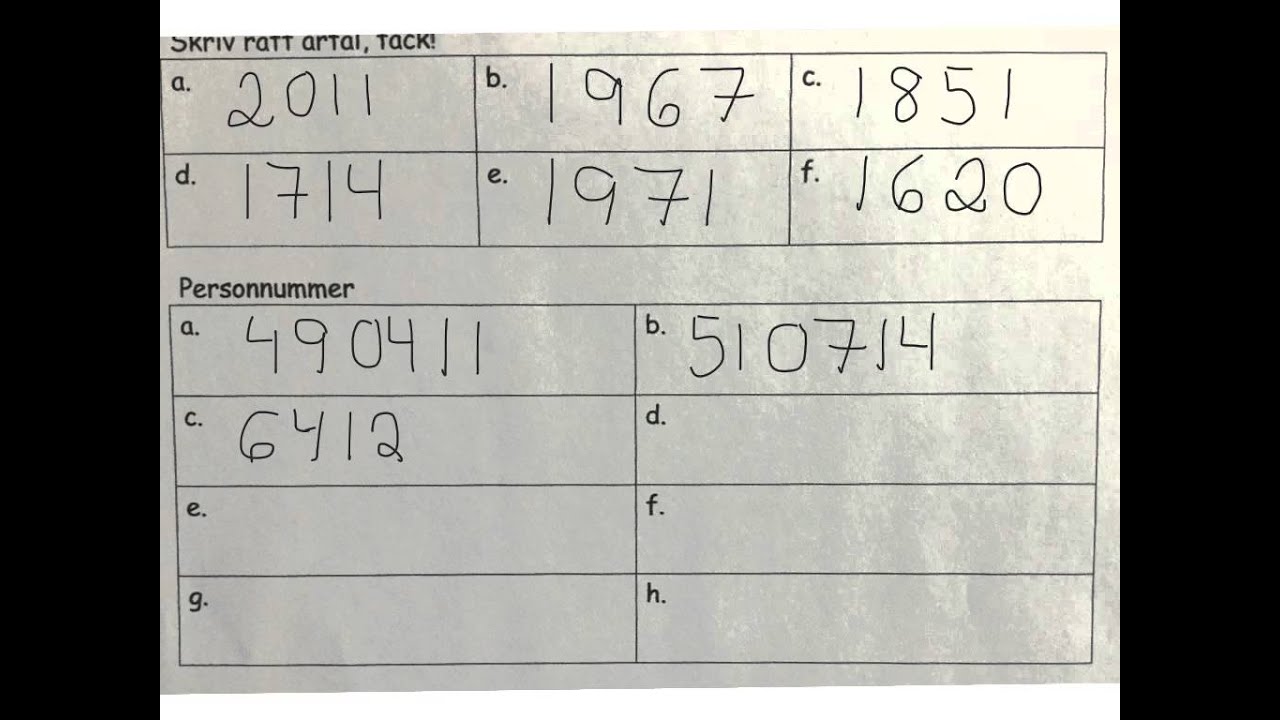 Årtal och personnummer - YouTube