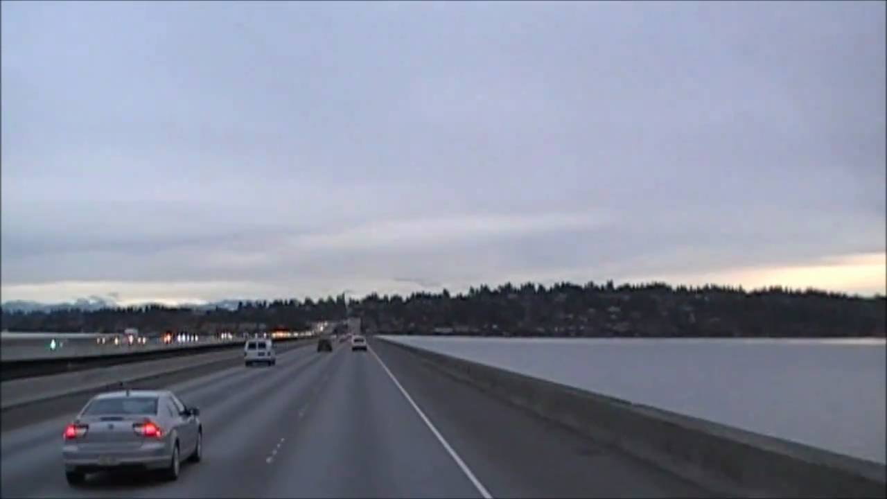 I-90 Floating Bridge, Seattle to Bellevue - YouTube
