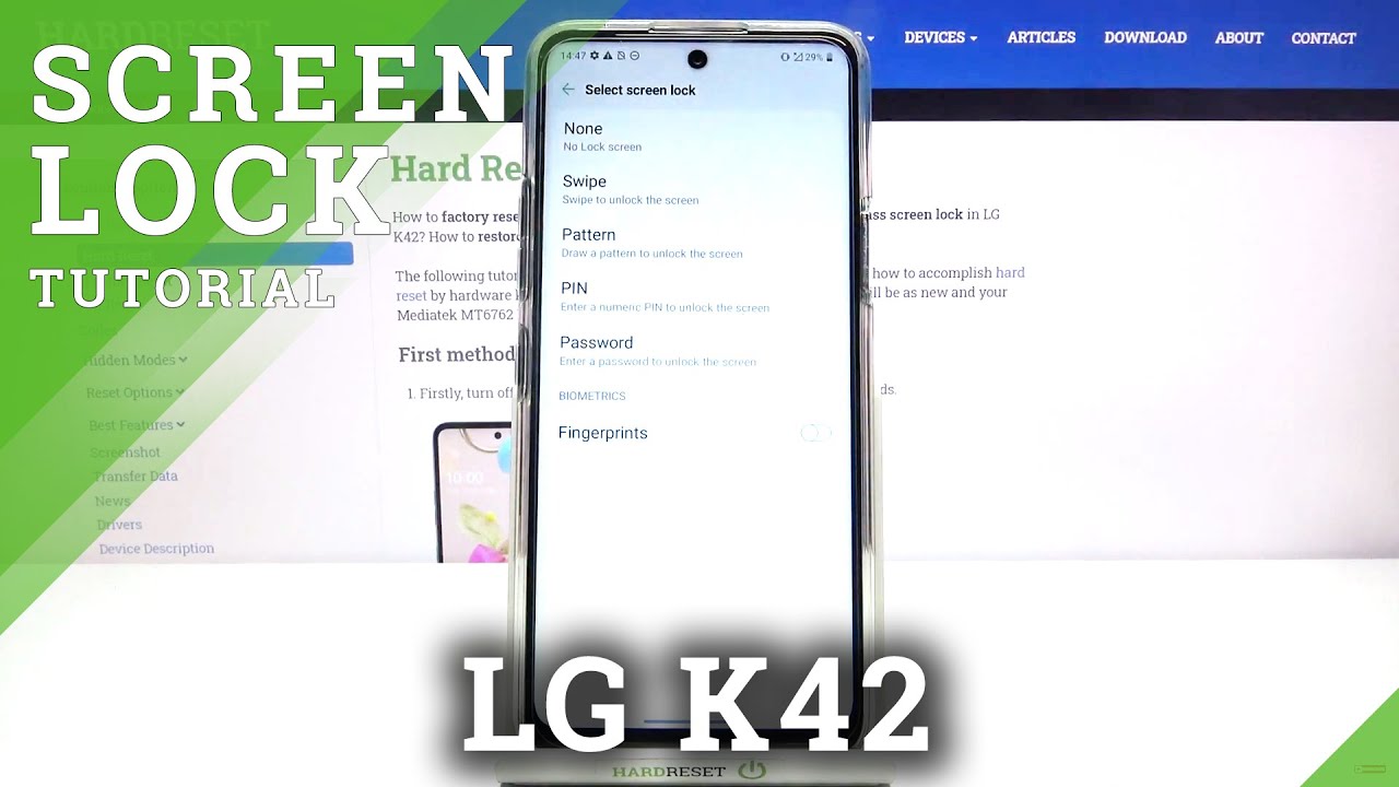 How to Choose Lock Method on LG K42 – Lock Screen Settings - YouTube