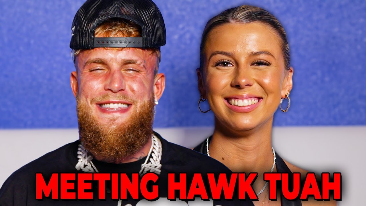 Jake Paul Meets HAWK TUAH (Haliey Welch) For The First Time - YouTube
