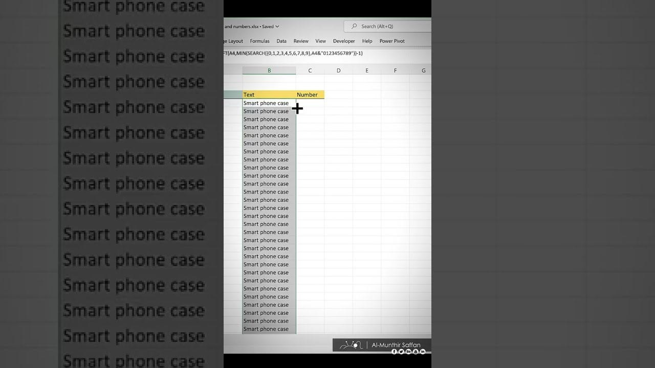 Split Numbers And Text In Excel shorts YouTube Split Numbers And Text In Excel shorts YouTube