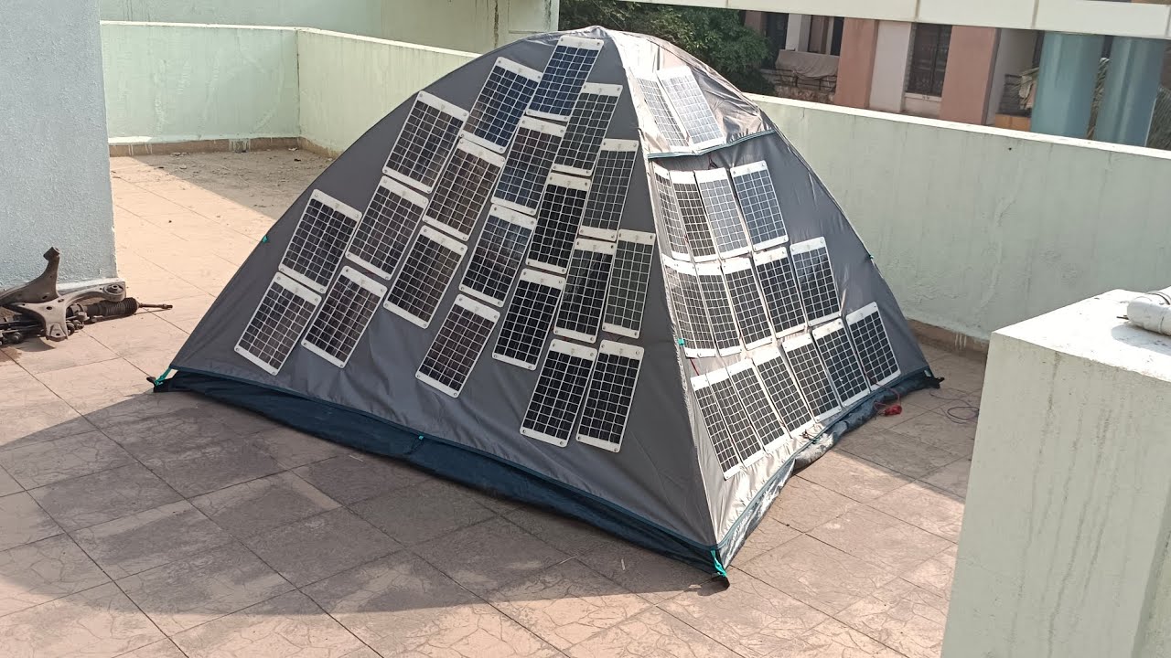 portable solar tent made from flexible foldable solar panel - YouTube
