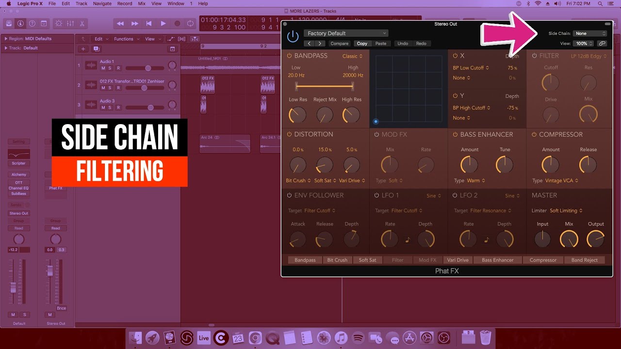 Side Chain Filtering With Phat FX Stock Plug in Logic Pro X - YouTube