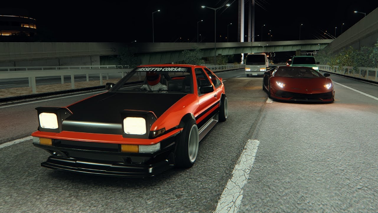 Toyota AE86 VS Lamborghini Aventador SVJ l Highway Race - YouTube