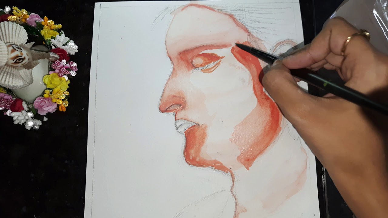 Susant Sing Rajput potrait/ water colour potrait - YouTube