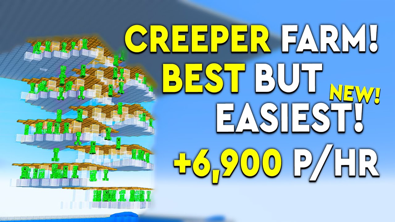 Minecraft BEST CREEPER FARM Tutorial - NEW - +4900~6900/HR! - YouTube