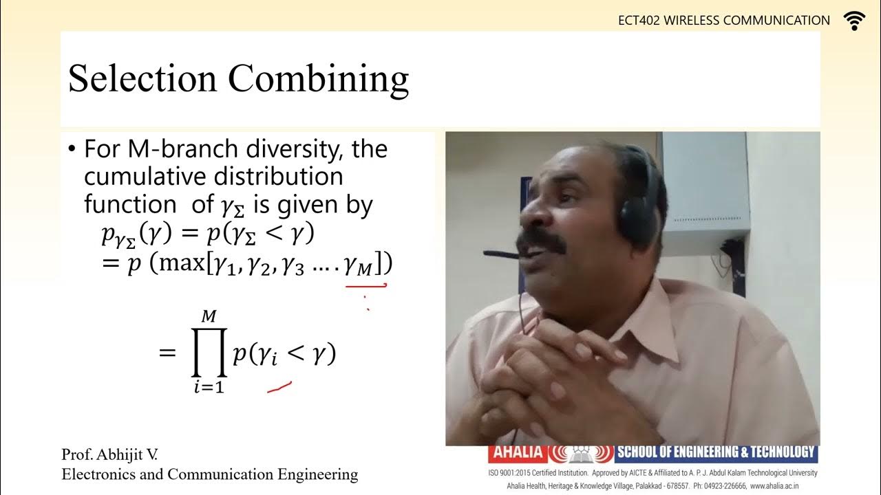 Selection combining Diversity Technique Lecture Notes - YouTube