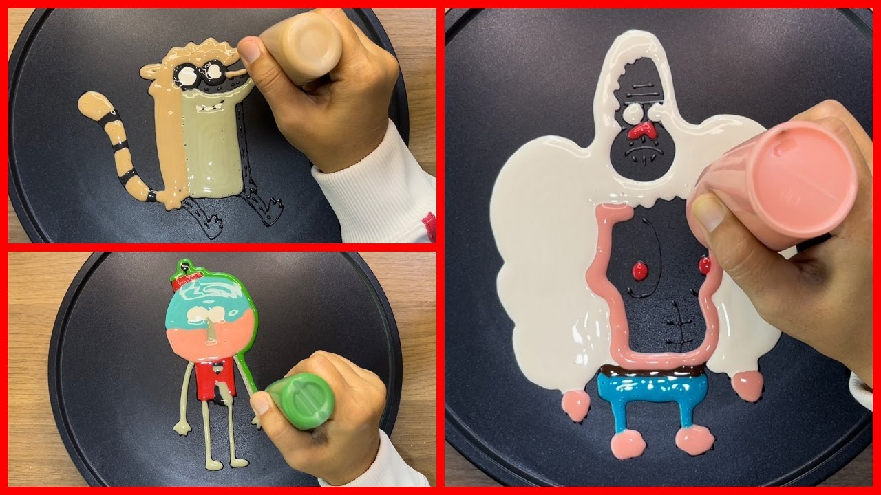 Regular Show Characters, Rigby, Benson, Skips, Pancake Art I Rainbow ...