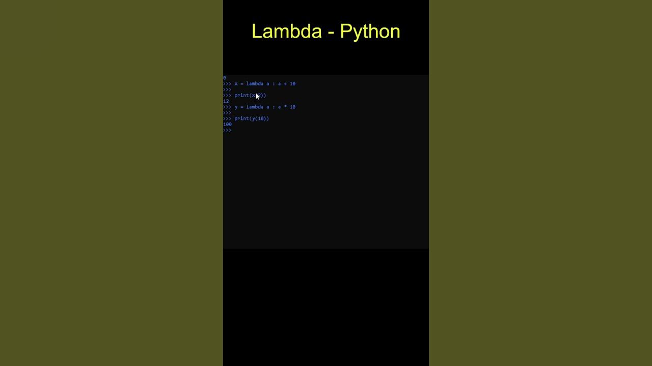 Lambda Expressions Python S Hidden Power Unveiled Youtube