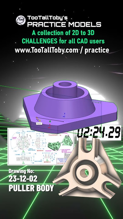 3D CAD PRACTICE - Revolve, Circular Pattern, Extrude up to face - YouTube