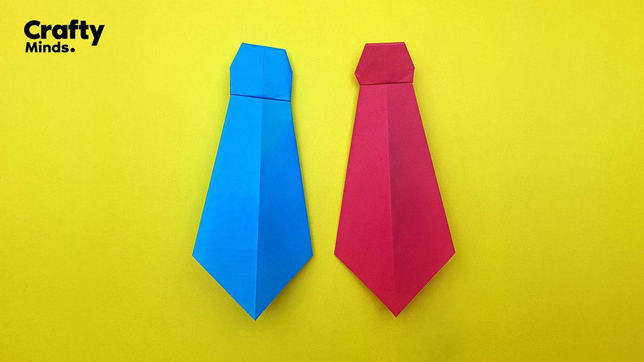 How to make a paper necktie | Origami Paper Tie Tutorial | Crafty Minds ...