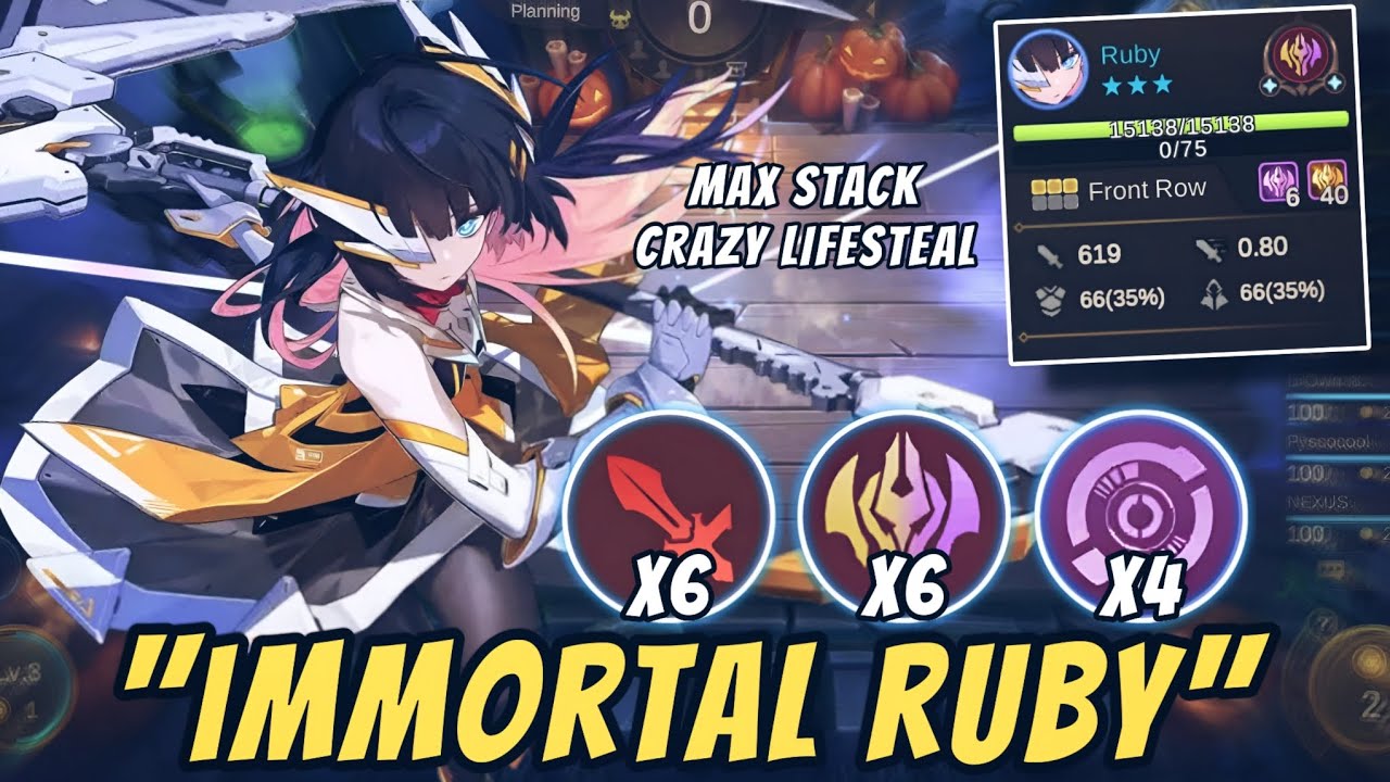 Immortal Ruby Max Stack Crazy Lifesteal!! Tharz Skill 2 Magic Chess Mobile Legends. - YouTube