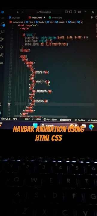 Navbar Animation Using Html Css Coding Css Html Shorts Viral Ytshorts Youtube
