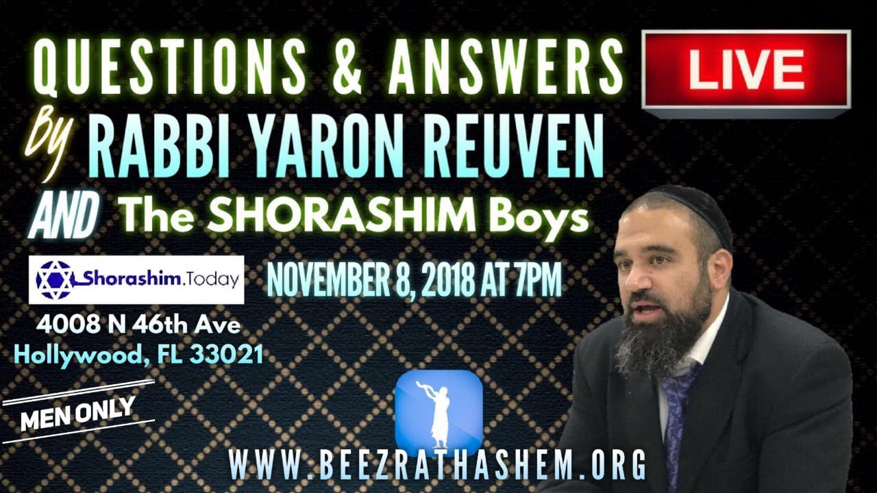 Questions & Answers by Rabbi Yaron Reuven and the SHORASHIM boys - YouTube