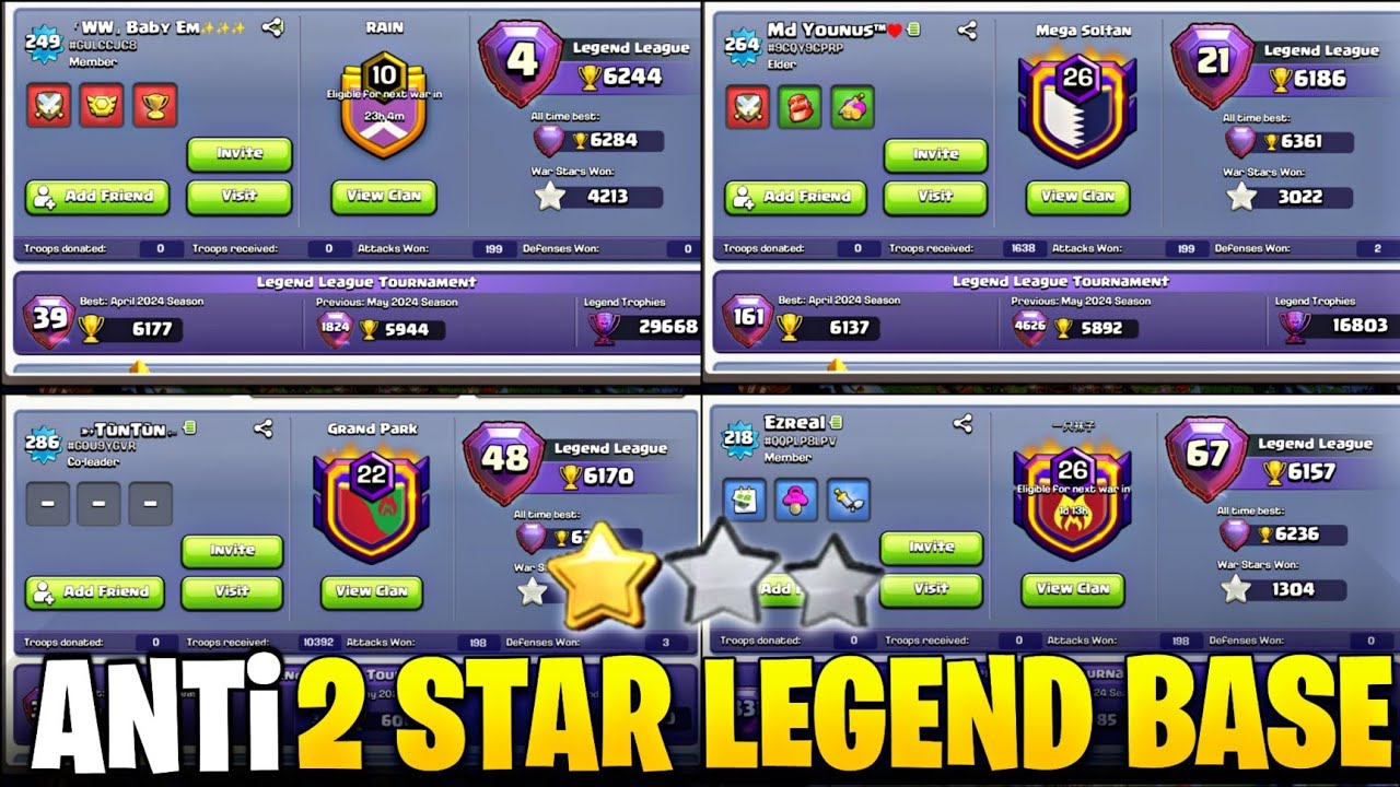 Top 10 Global Top Player Legend Base| Anti 2 Star Th16 Base Link| New ...