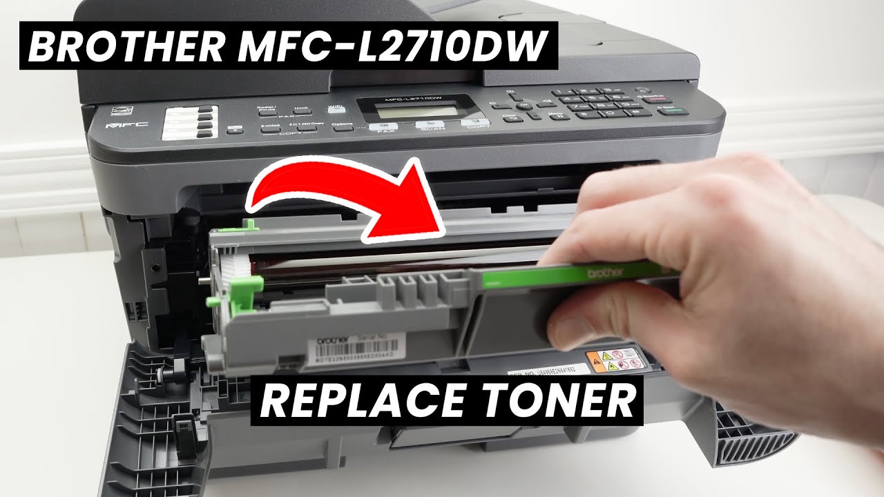 Brother MFC-L2710DW: How to Replace the Ink Toner - YouTube