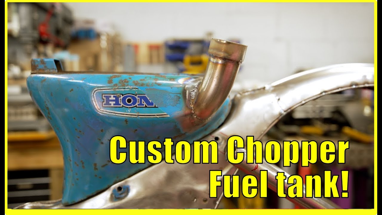 Honda CHOPPY CUB BUILD PT8 - Custom Chopper fuel tank - YouTube