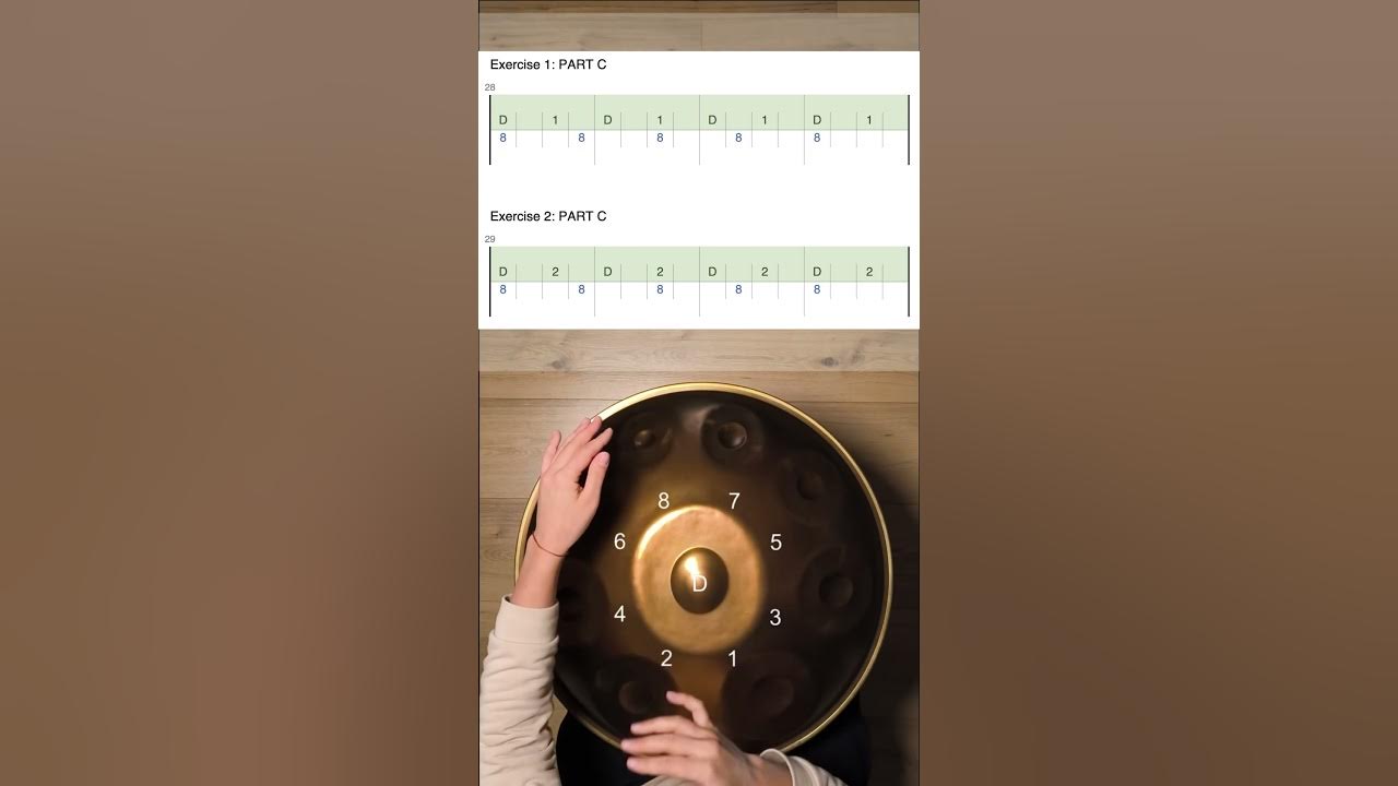 Handpan Tutorial, Exercise for Hang Massive-Once Again Part C, D Kurd, Learn with Kristina ...