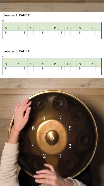 Handpan Tutorial, Exercise for Hang Massive-Once Again Part C, D Kurd, Learn with Kristina ...