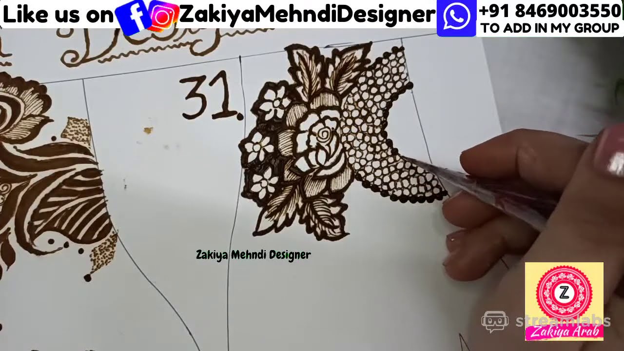 Mehndi Class Day 31 | Beginners Mehndi | Mehndi for Beginners Step by ...