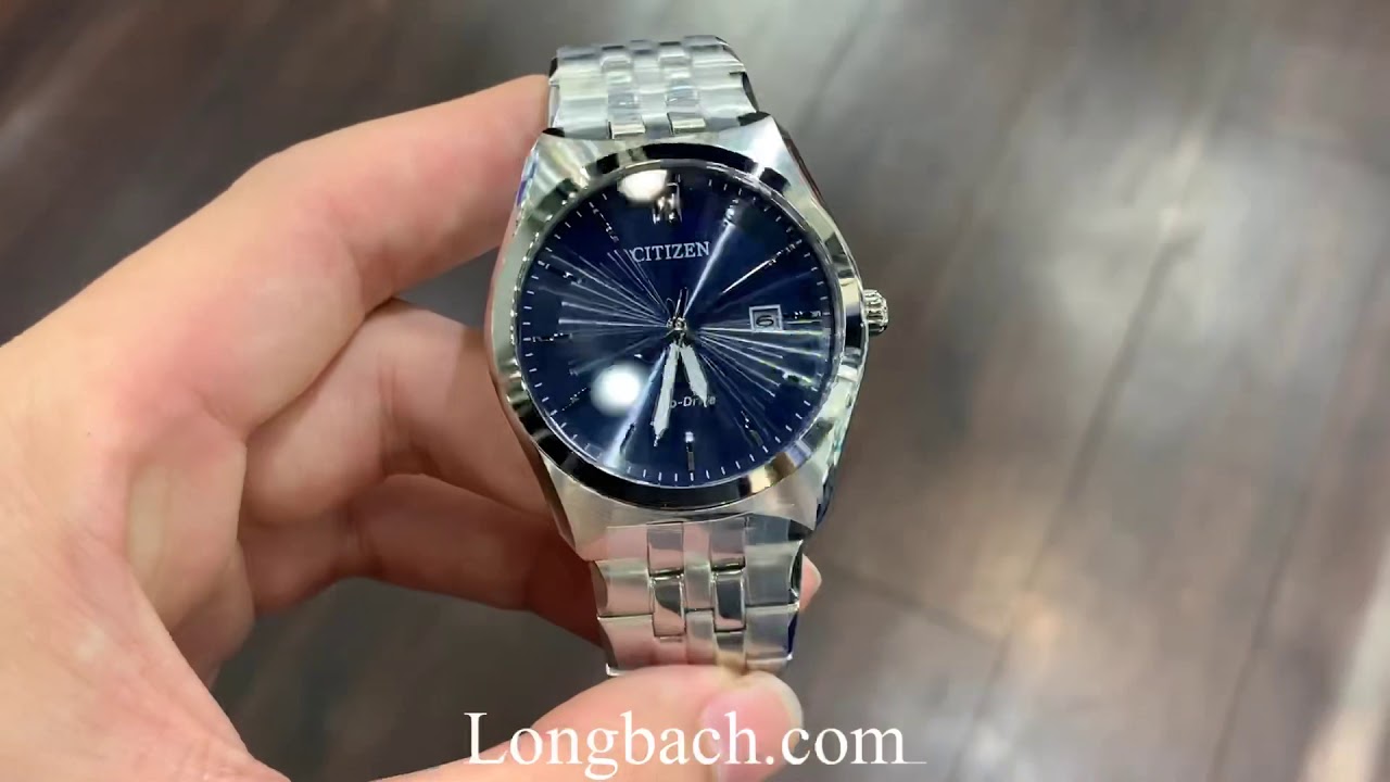 Citizen Eco-drive Blue dial steel men bm7330-67l | LONG BACH - YouTube