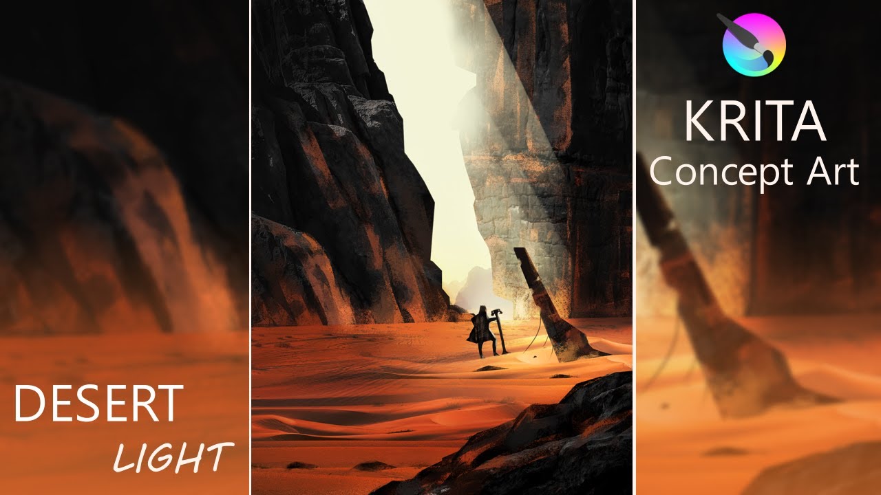 Desert Light - Krita speedpaint ( Photobashing Concept art ) - YouTube