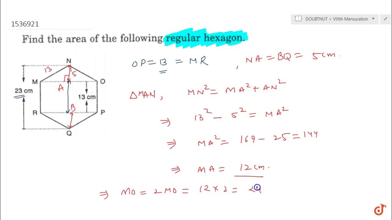 "Find the area of the following regular hexagon Figure" - YouTube