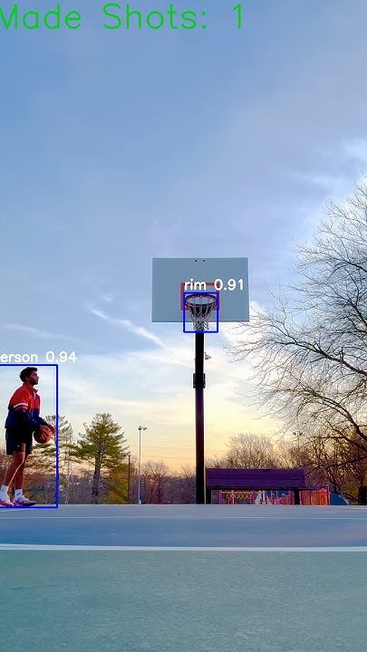 Tracking made basketball shots with YOLOv9 and OpenCV - YouTube