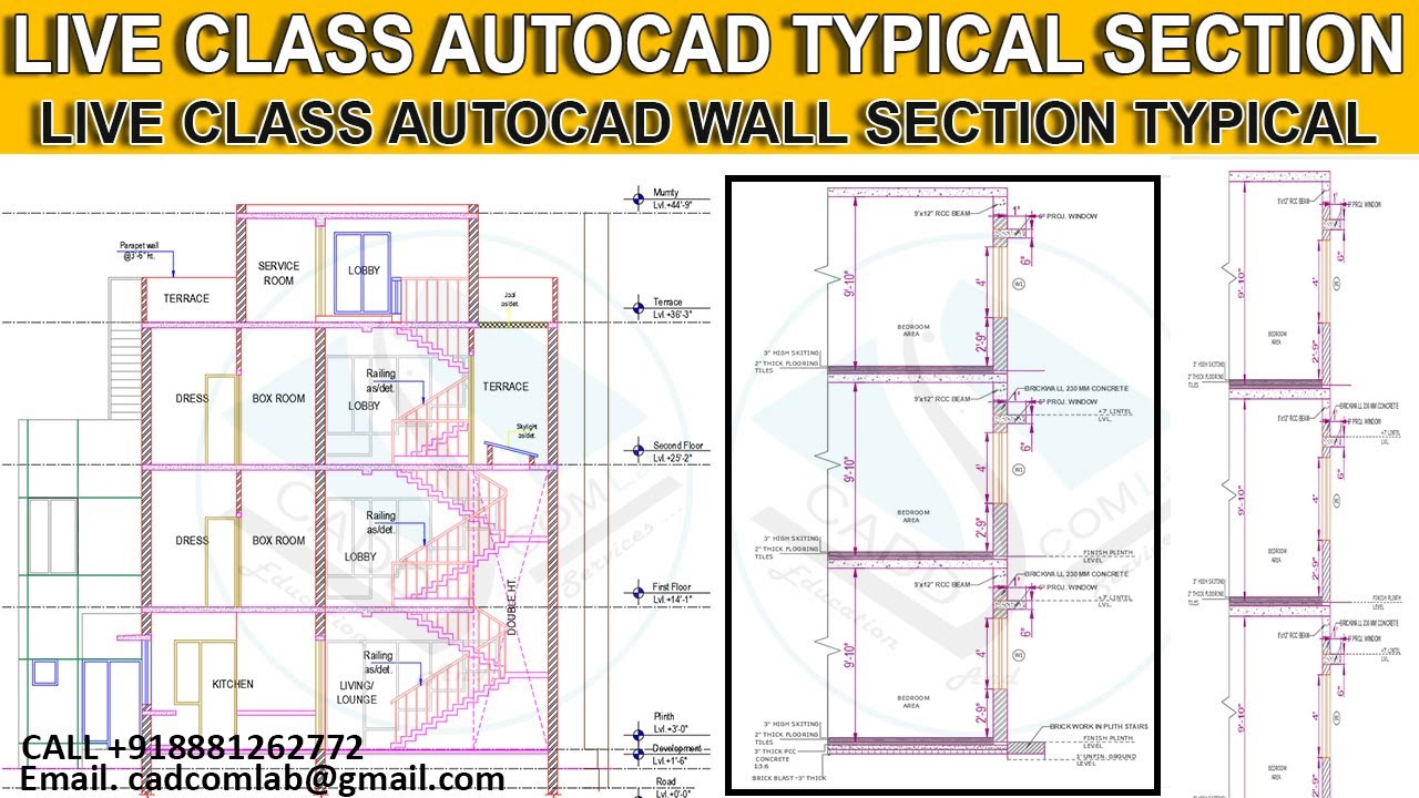 Live Class Students Autocad Typical Wall Section +Building Sections-# ...