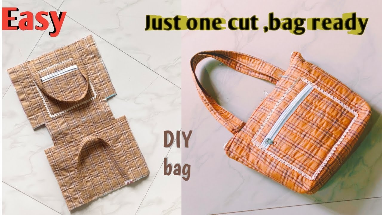 new trick- just one cut and bag is ready/ bag cutting and stitching ...