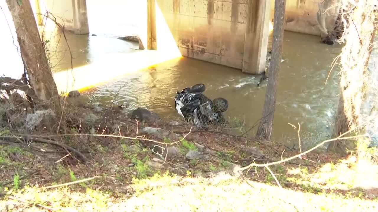 1 taken to hospital after car drives into Broad River, catching fire on ...