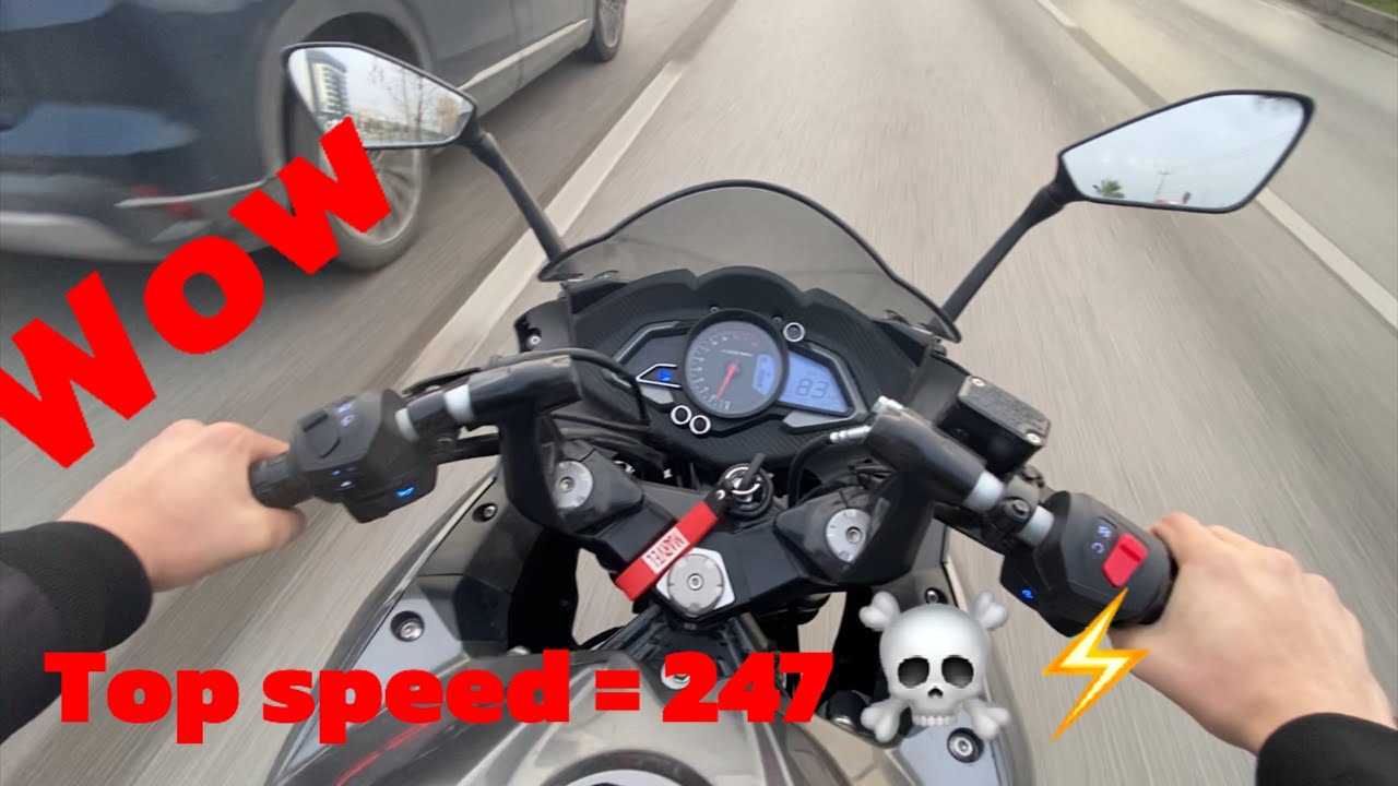 Maximum speed test with my motorcycle - YouTube