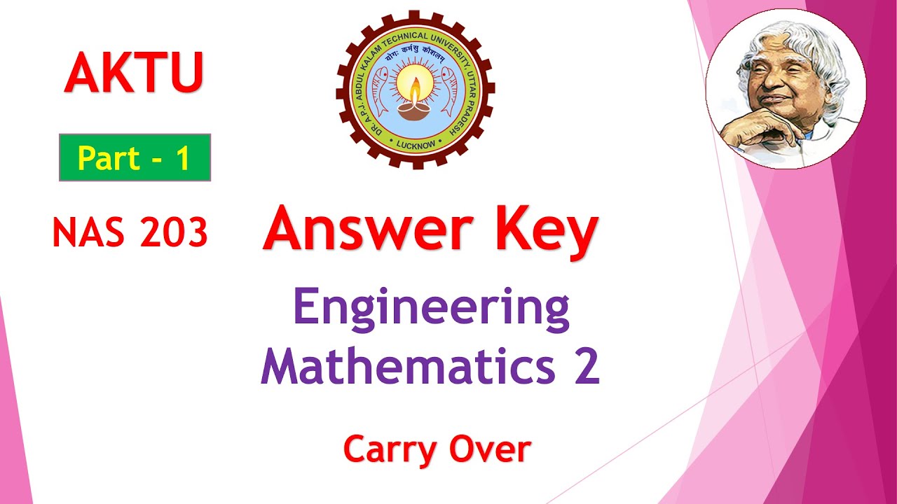 Engineering Mathematics 2 M2 Answer Key Part 1 Paper Solution AKTU engineering-mathematics-2-m2-answer-key-part-1-paper-solution-aktu