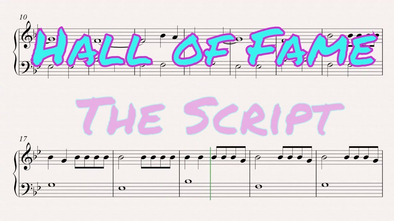 Hall of Fame The Script PIANO NOTES - YouTube