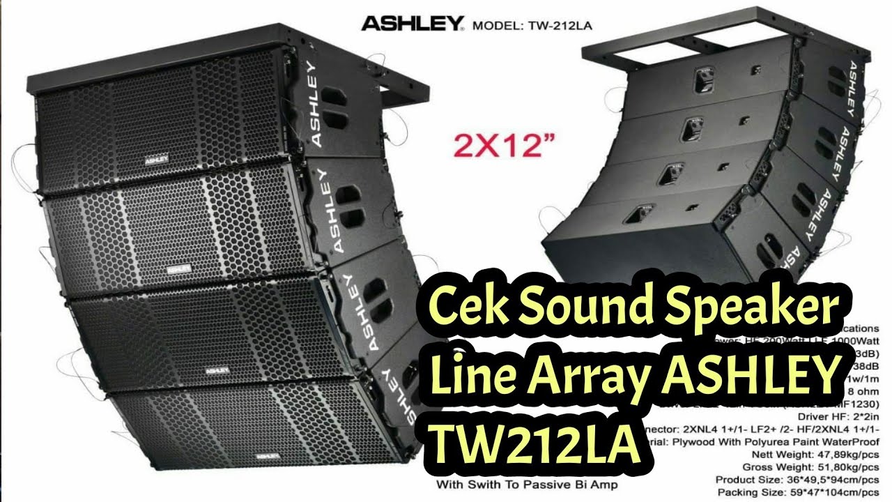 Line Array ASHLEY TW212LA, Cek Sound Dari Hp Langsung Ke Power Tanpa ...