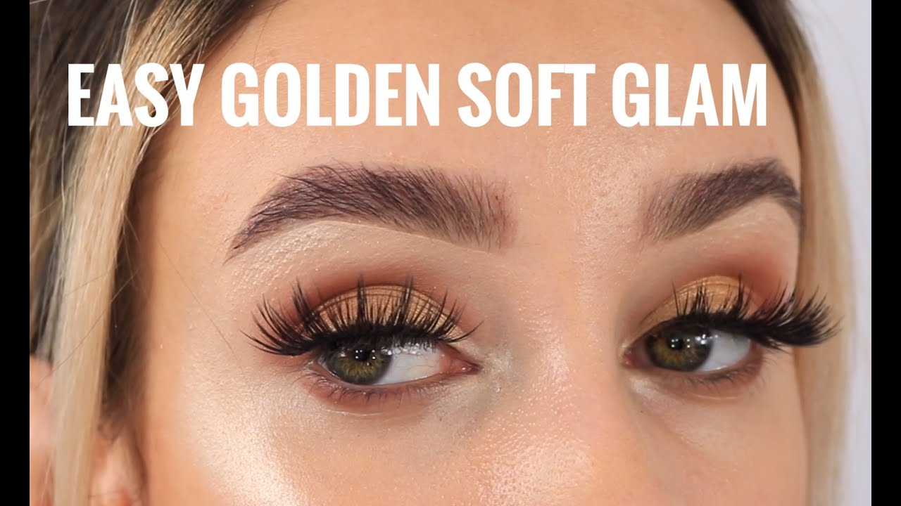 Super Easy Golden Soft Glam Eyeshadow Tutorial - YouTube