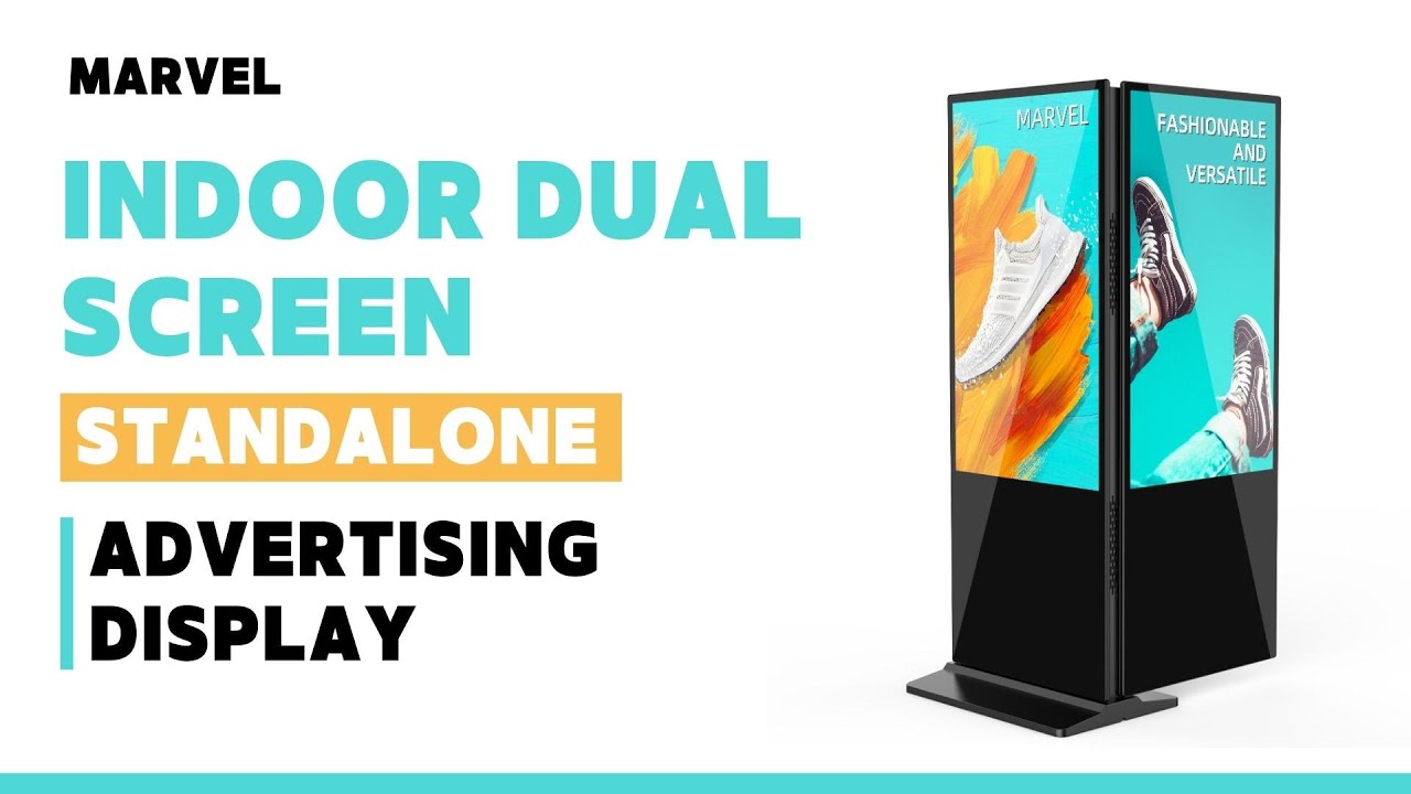 Indoor Dual Screen Floor Standing Advertising Display - YouTube