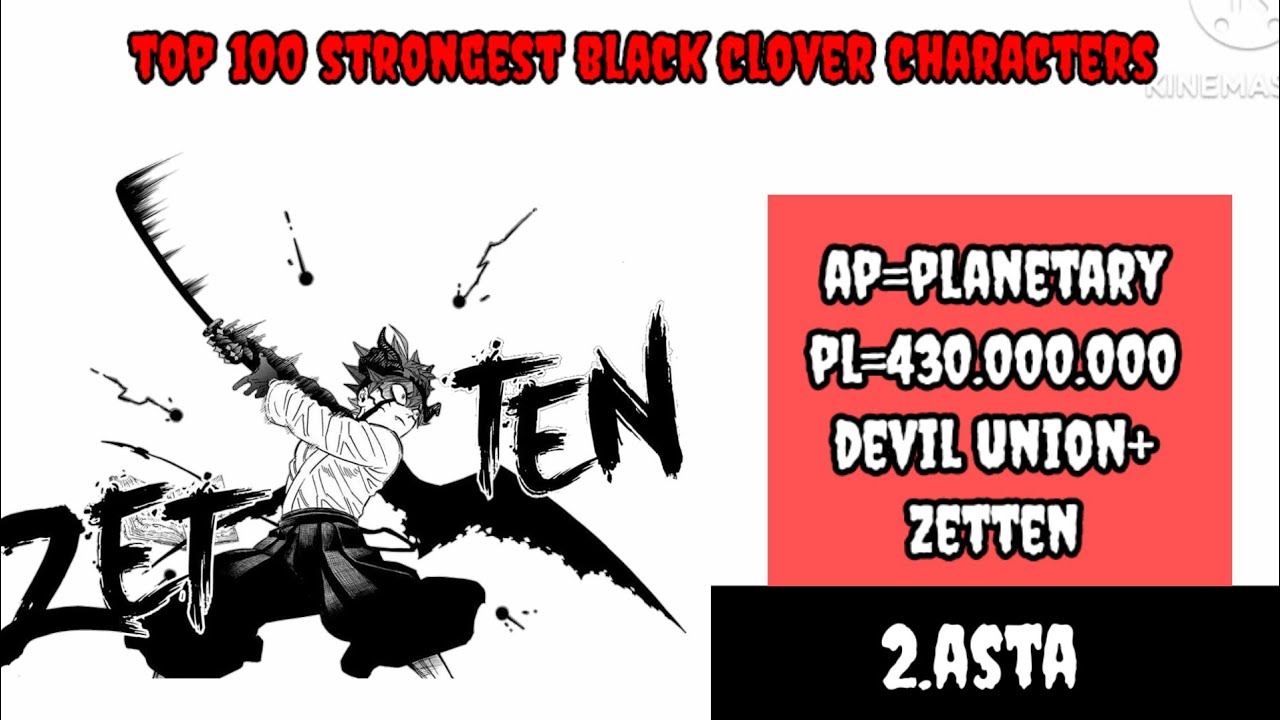 top 100 strongest black clover character power level\Black clover power ...