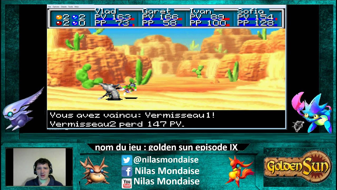 Let's play golden sun #9 : le desert de Lamakan - YouTube
