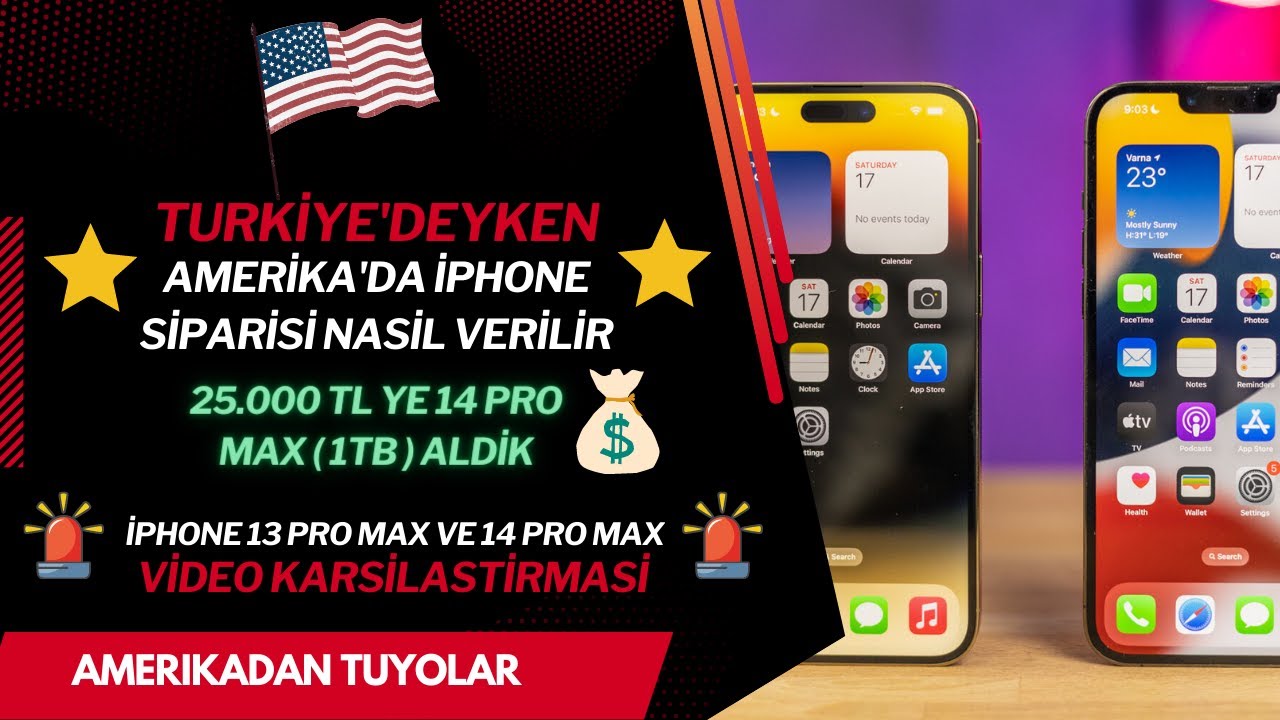 AMERIKA'DAN IPHONE 14 SERISI SIPARIS ETMEK | IPHONE 13PMAX IPHONE 14PMAX VIDEO KARSILASTIRMASI ...
