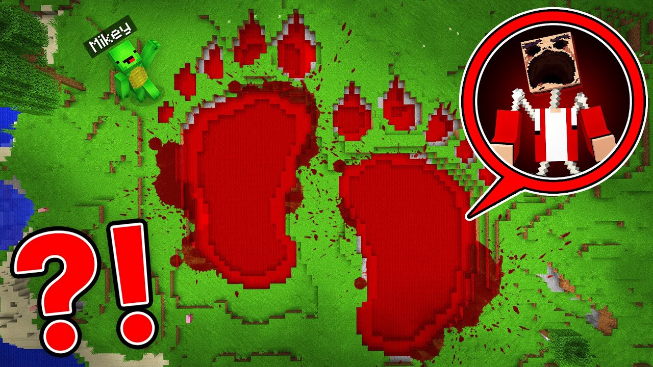 Mikey Found Scary Jj Footprint In Minecraft Maizen Youtube