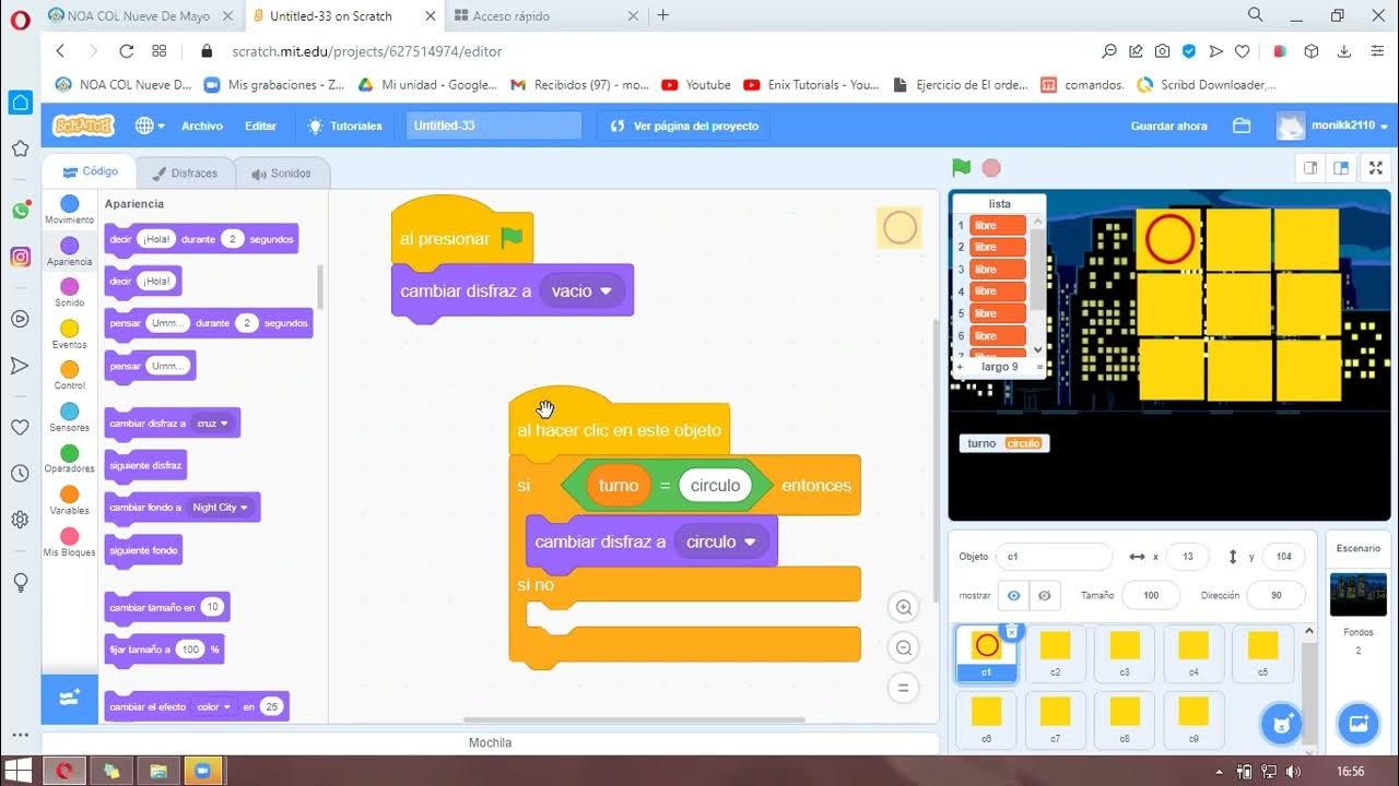 Juego de tres en raya en Scratch - YouTube