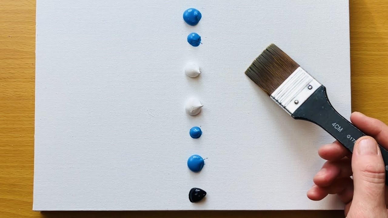 How to draw winter scenery in 3 colors / Acrylic Painting - YouTube