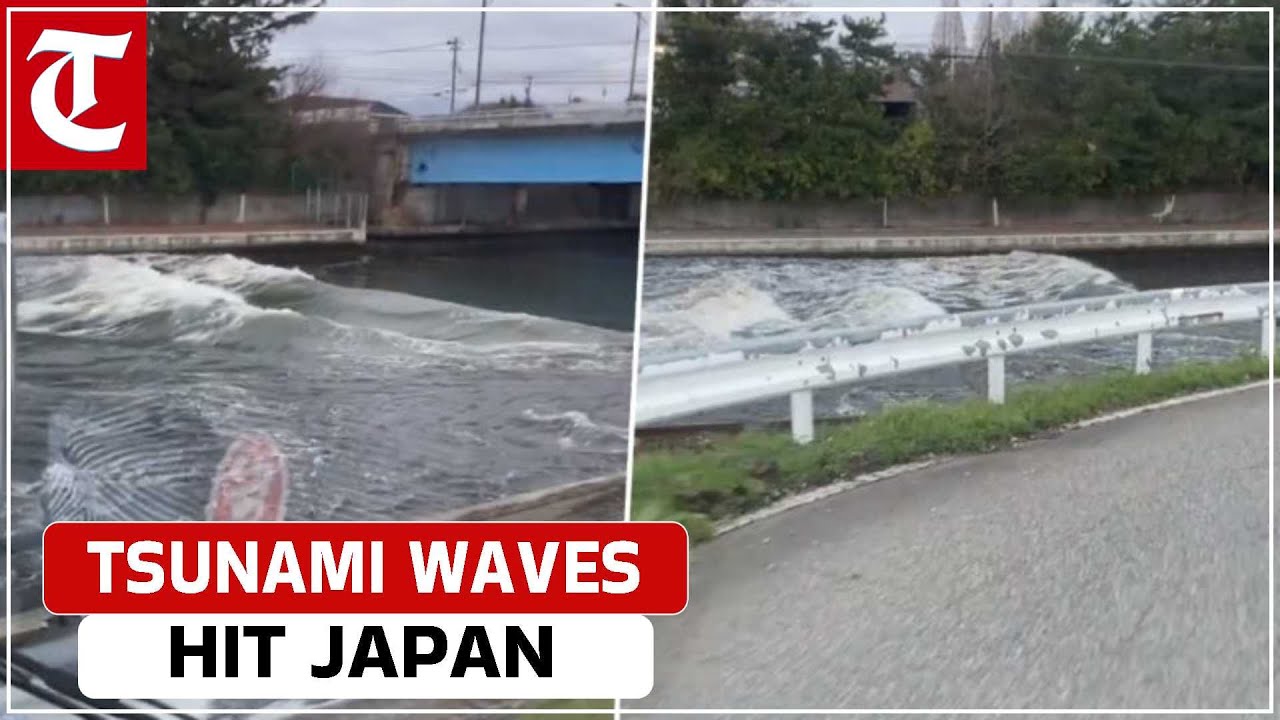 Tsunami waves hit Japan after massive earthquake strikes Ishikawa - YouTube