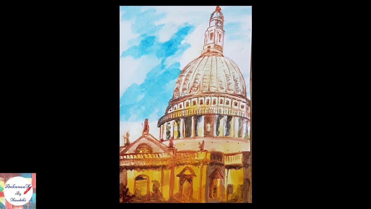How to draw the famous & iconic structures | St Paul's Cathedral London ...