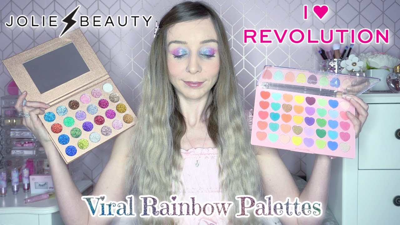 VIRAL RAINBOW PALETTES 🌈 BOMB DOT COM JOLIE BEAUTY & I HEART REVOLUTION ...