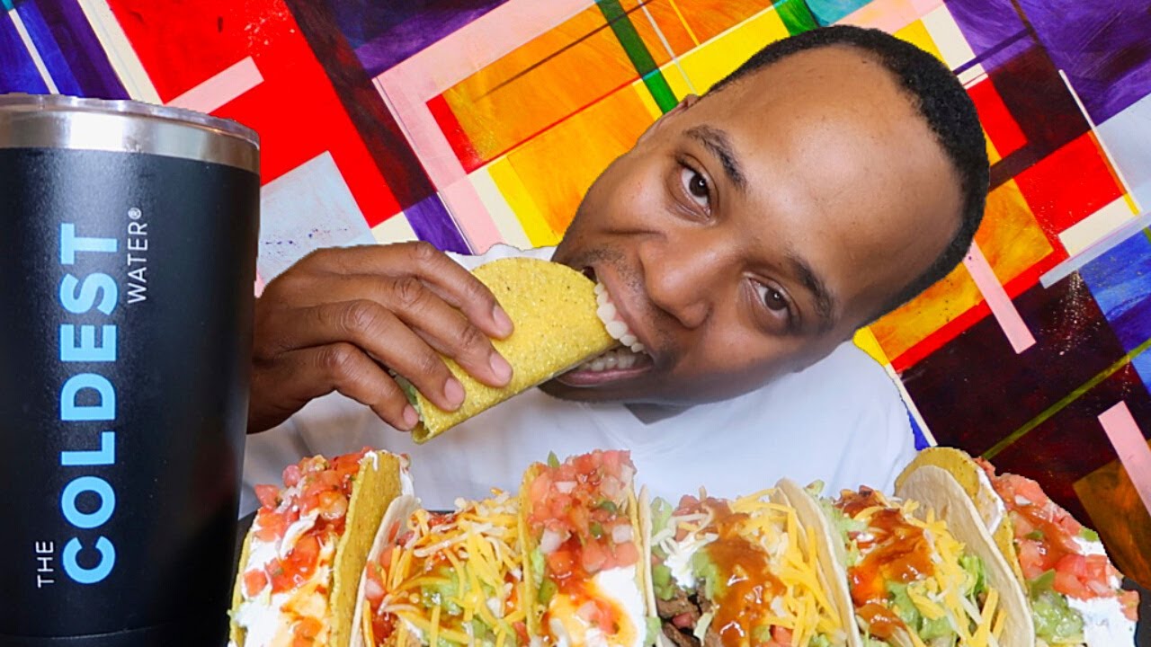 TACO TUESDAY MUKBANG!!! CRUNCHY LOADED TACOS + STEAK TACOS - YouTube