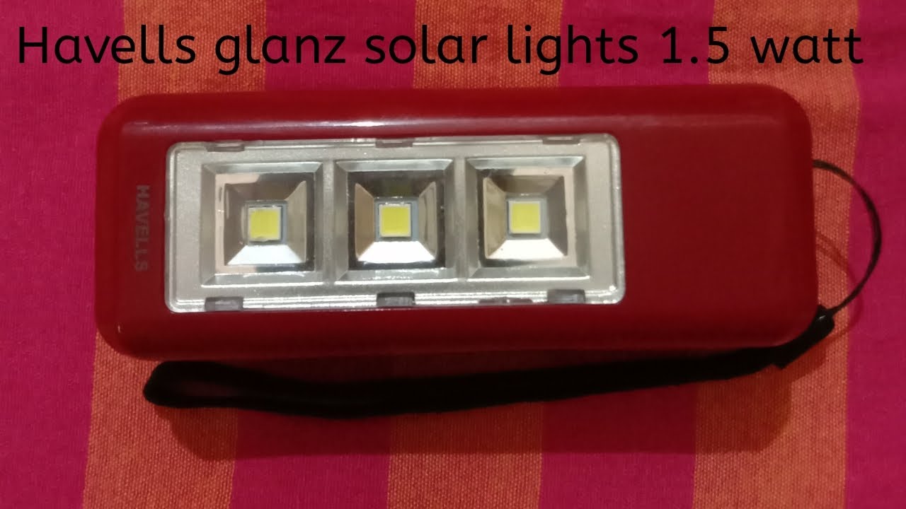#Havells glanz solar light 1.5 watt emergency chargeable torch light ...